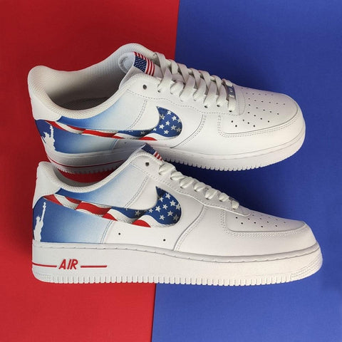 American Flag Statue of Liberty Custom Air Force 1 – SHECUSTOMIZE