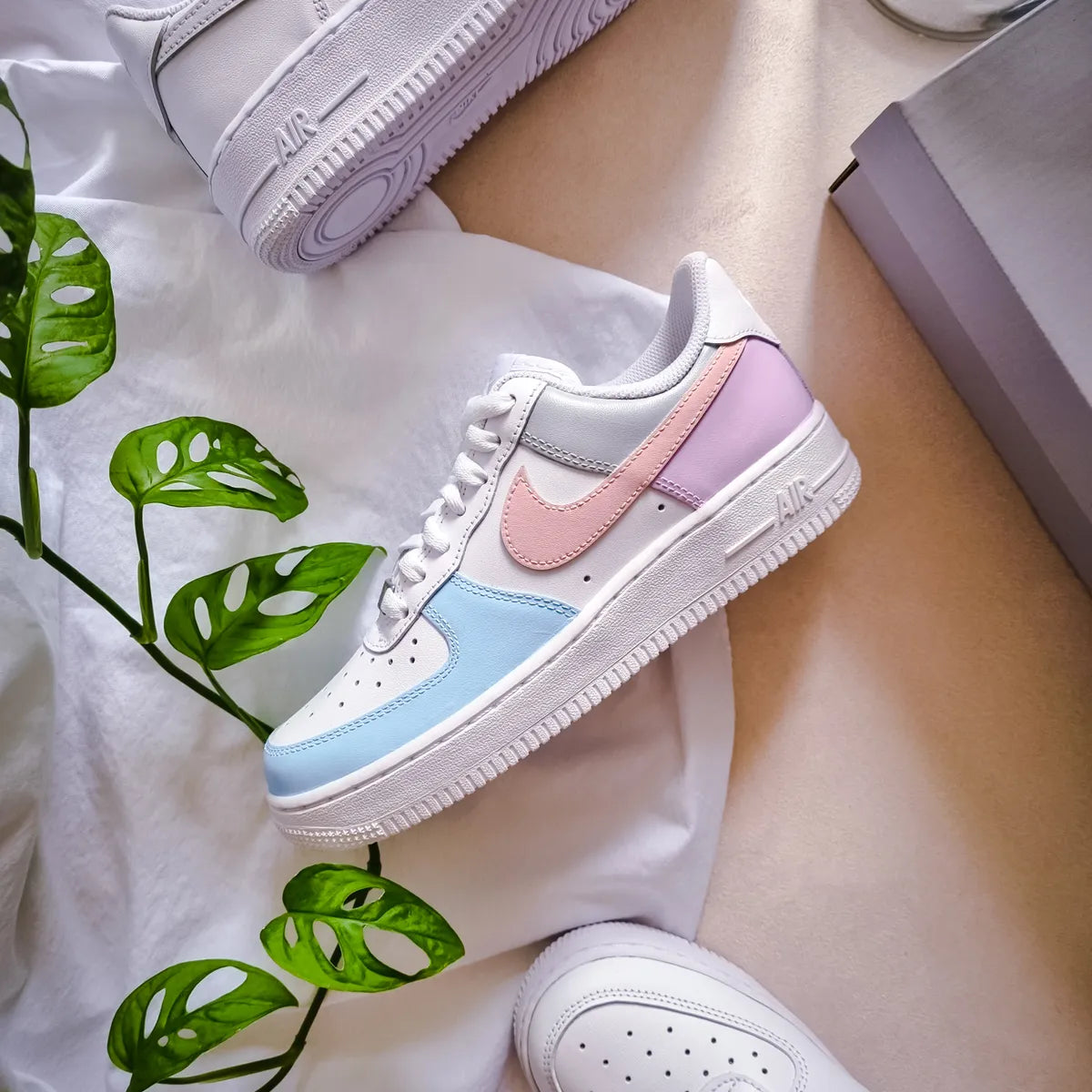 Baby Blue Pink Dual Tone Custom Air Force 1 – SHECUSTOMIZE