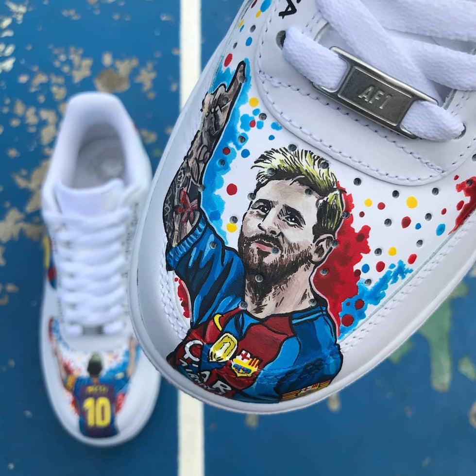 Barcelona Leo Messi Custom Air Force 1 – SHECUSTOMIZE