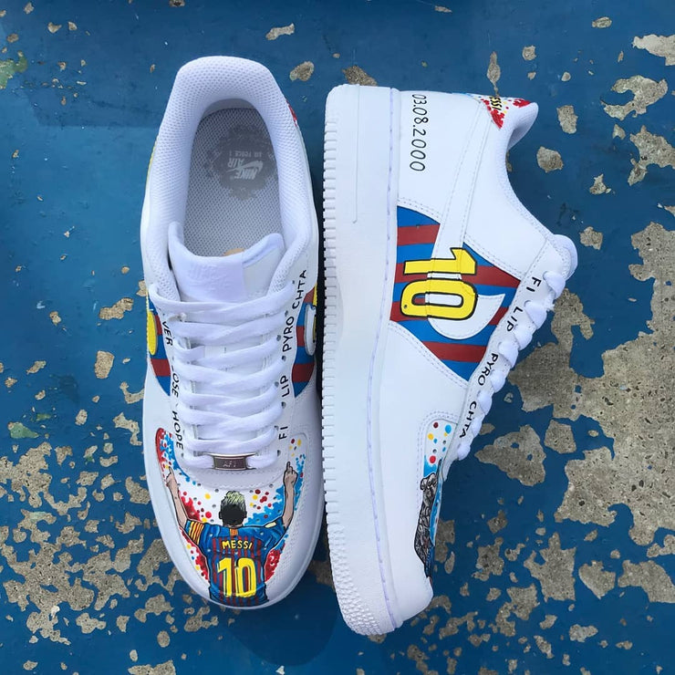 Barcelona Leo Messi Custom Air Force 1 – SHECUSTOMIZE
