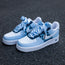 Blue Checkerboard Air Force 1s Custom Shoes Sneakers – SHECUSTOMIZE