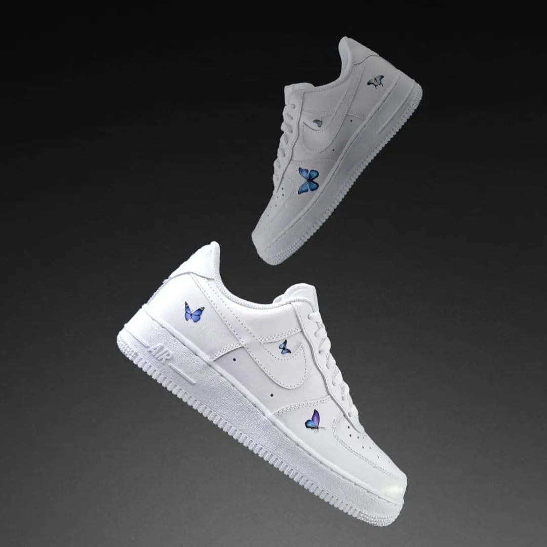 Blue Purple Butterflies Custom Air Force 1 – SHECUSTOMIZE
