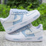 Blue White Angel Air Force 1s Custom Shoes Sneakers – SHECUSTOMIZE