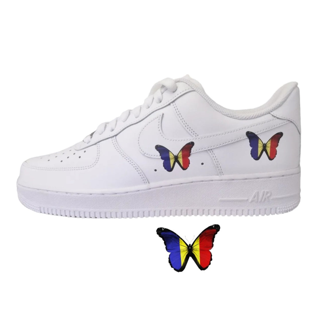 Custom Air Force 1 White Multicolor Butterflies – SHECUSTOMIZE