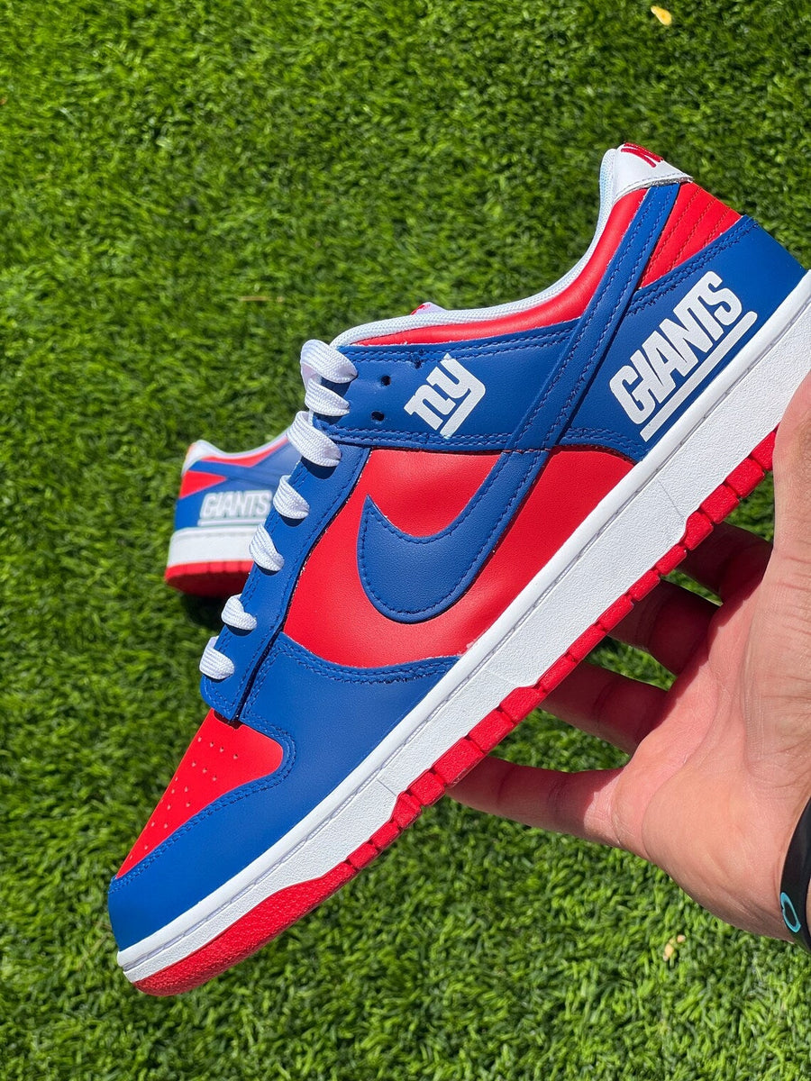 Custom Dunk Red Blue New York Giants Theme – SHECUSTOMIZE