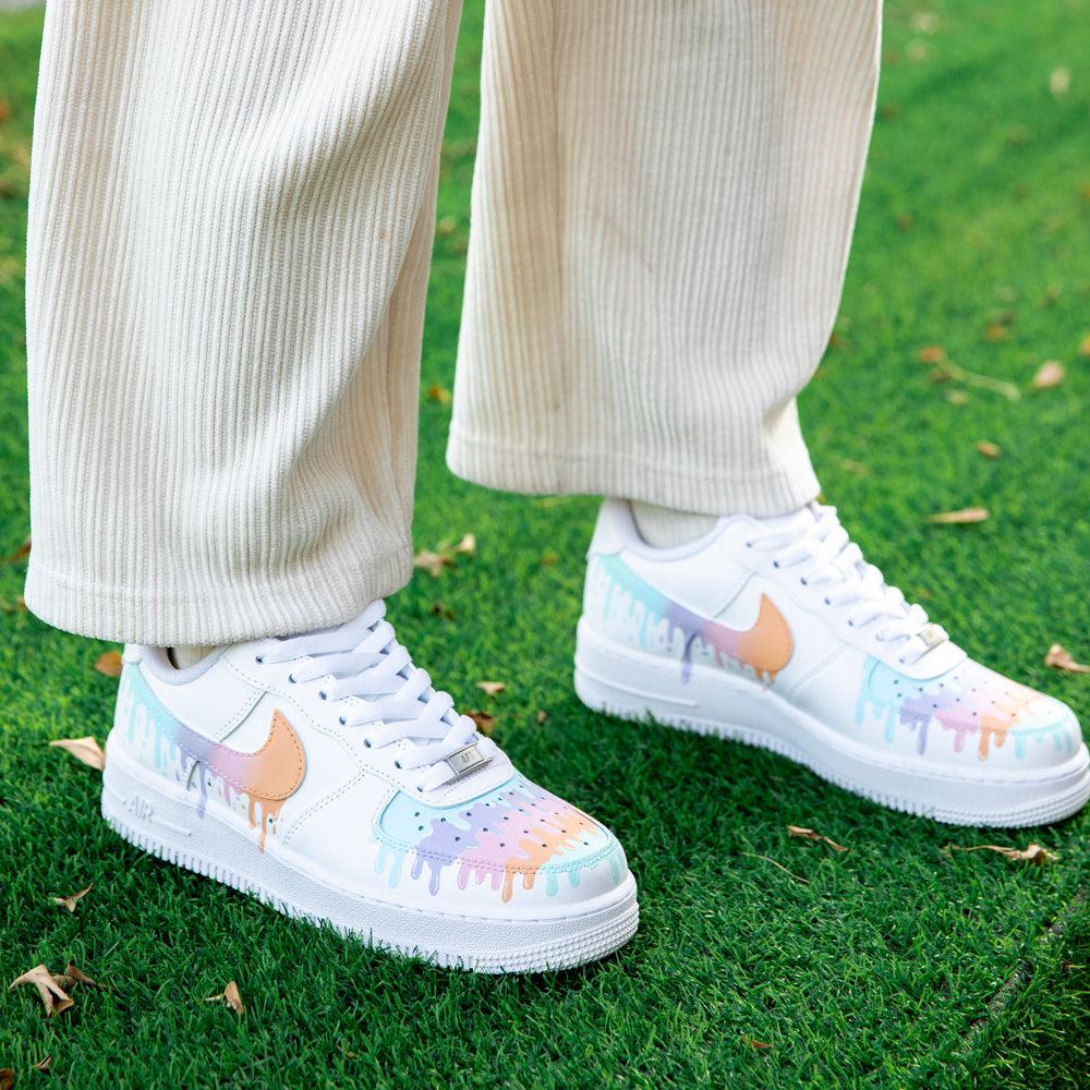 Ice Cream Colorful Drip Air Force 1s Custom Shoes Sneakers – SHECUSTOMIZE