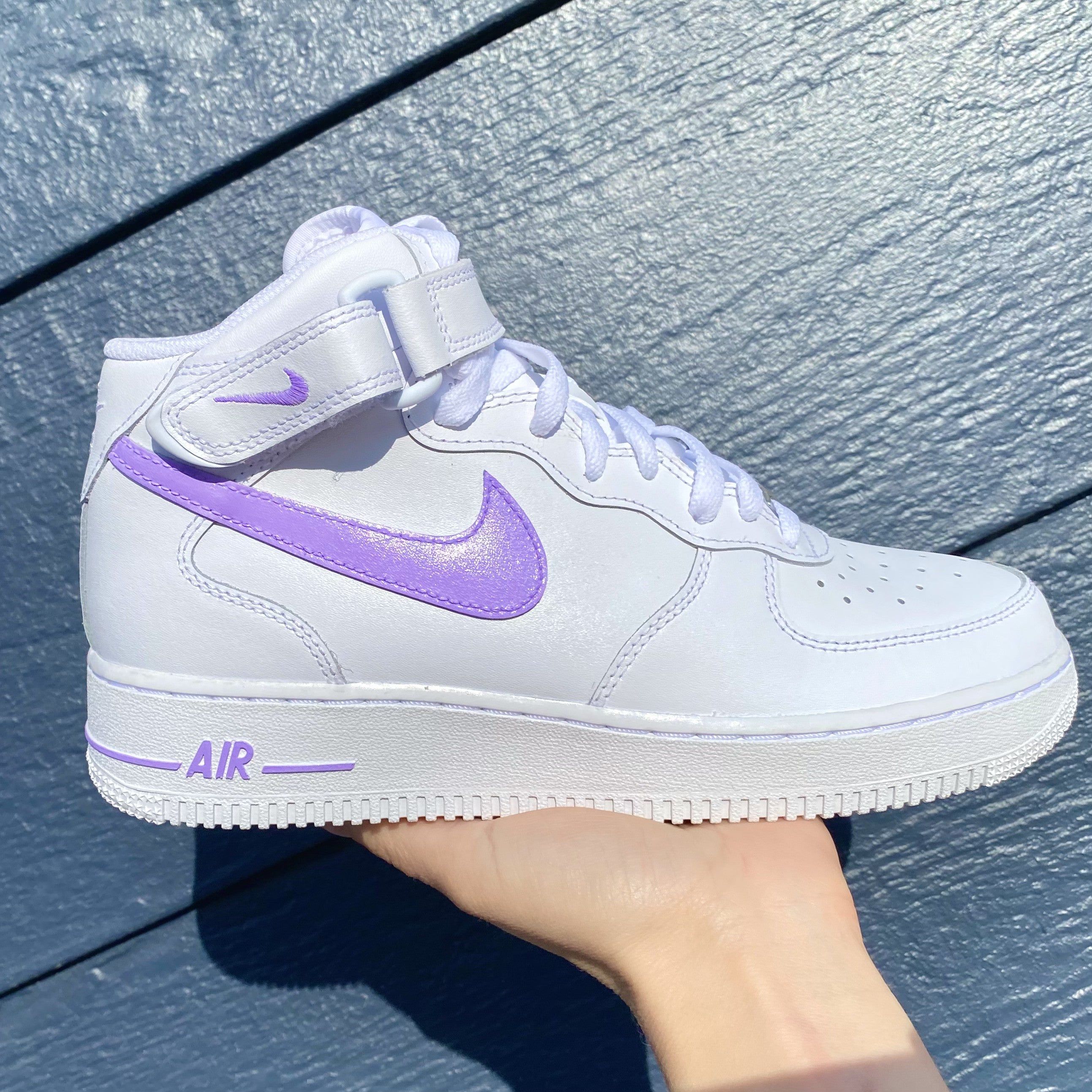 Purple Accented Custom Air Force 1 – SHECUSTOMIZE