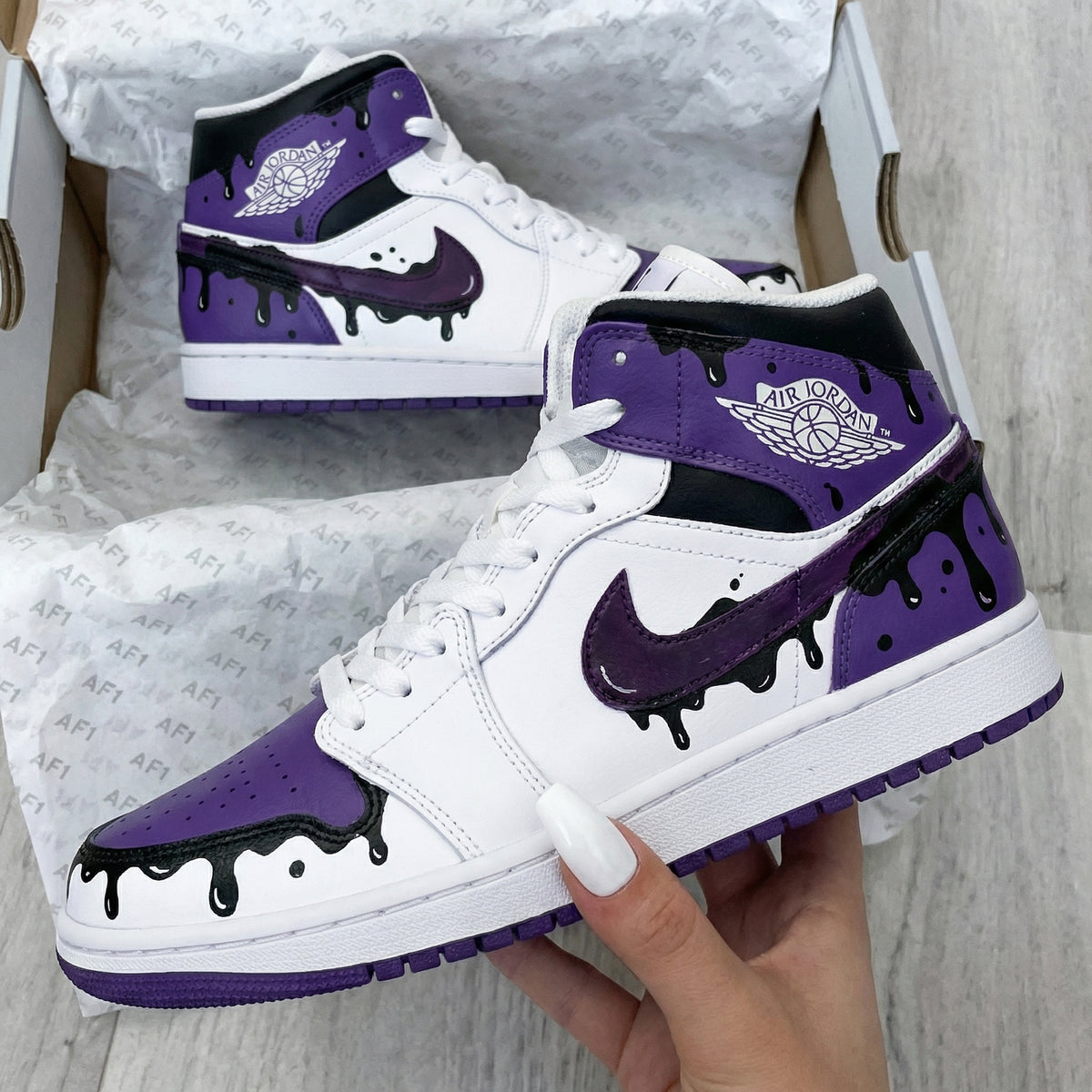 Purple Drip Custom Air Jordan 1 – SHECUSTOMIZE