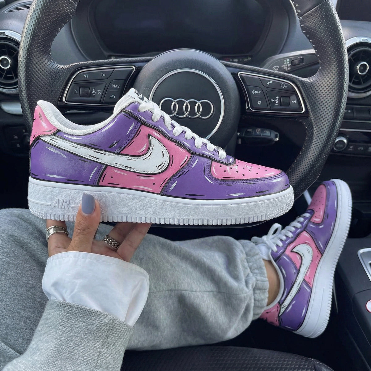 Purple Pink Cartoon Custom Air Force 1 – SHECUSTOMIZE