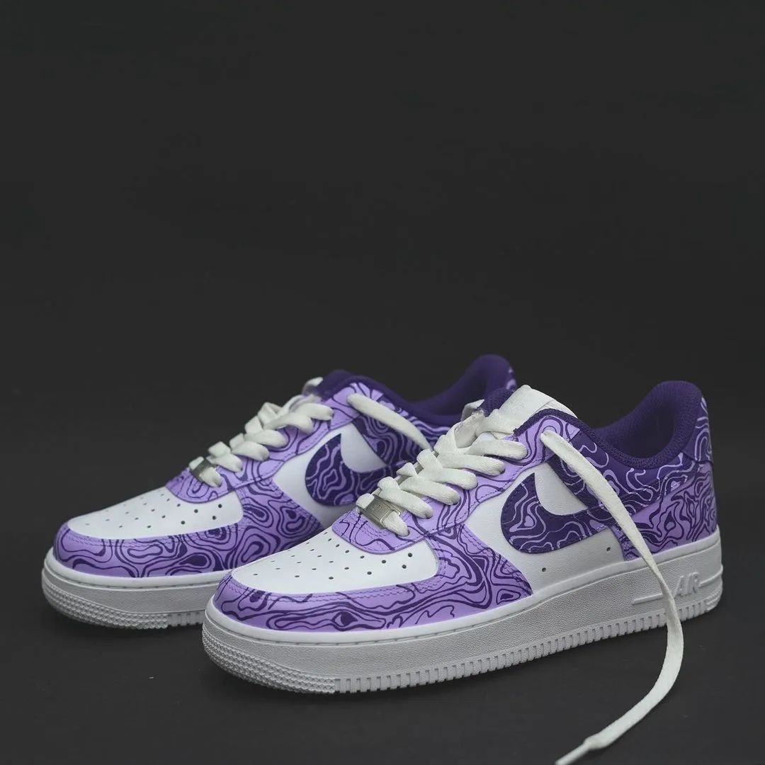 Purple Swirl Custom Air Force 1 – SHECUSTOMIZE
