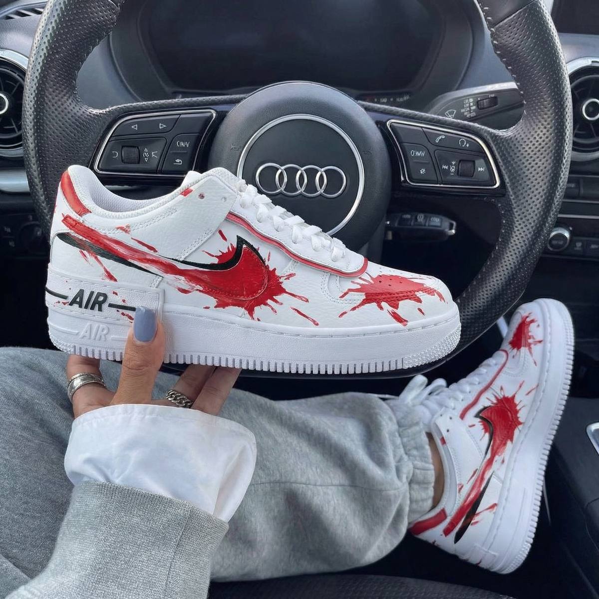 Red Blood - Splatter Custom Air Force 1 – SHECUSTOMIZE