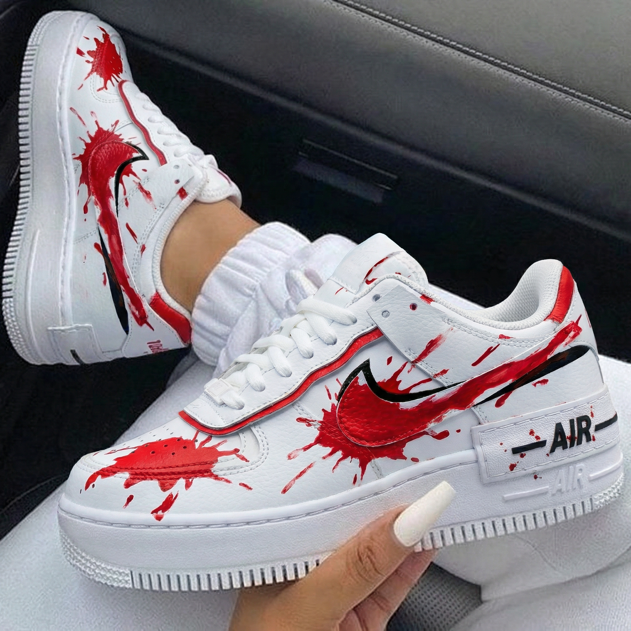 Red Blood - Splatter Custom Air Force 1 – SHECUSTOMIZE