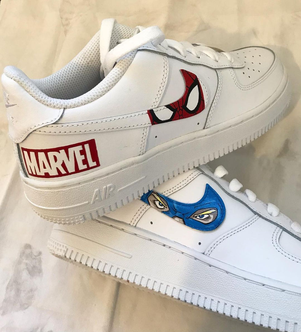 Red Blue Marvel Custom Air Force 1 – SHECUSTOMIZE