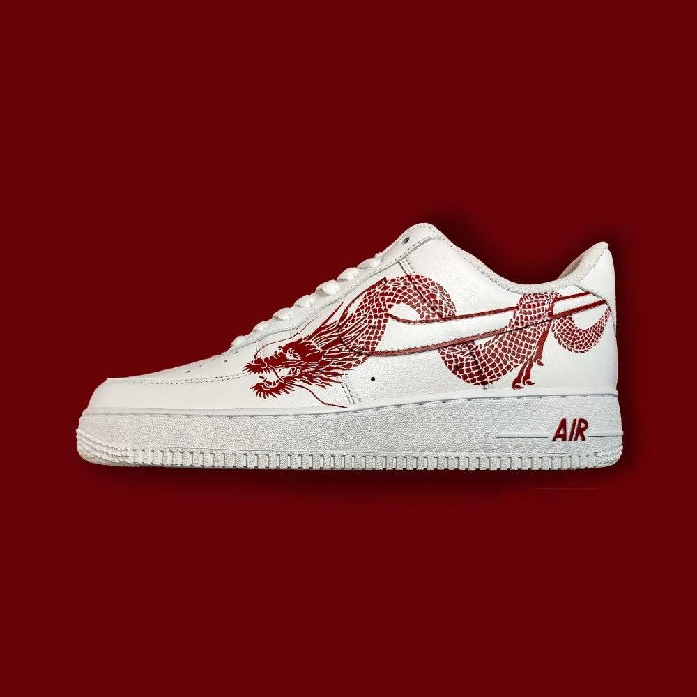 Red Dragon Custom Air Force 1 – SHECUSTOMIZE