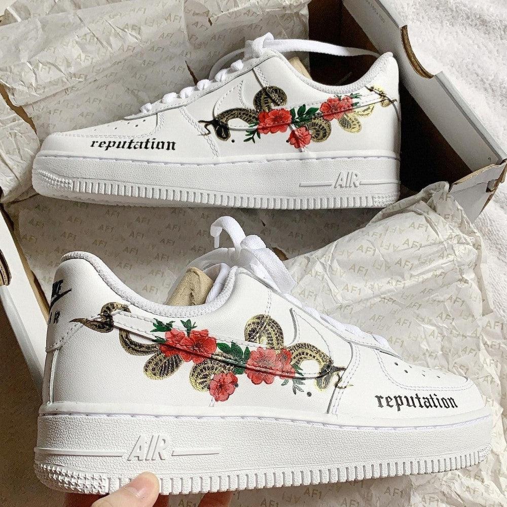 Roses And Snakes Custom Air Force 1 – SHECUSTOMIZE