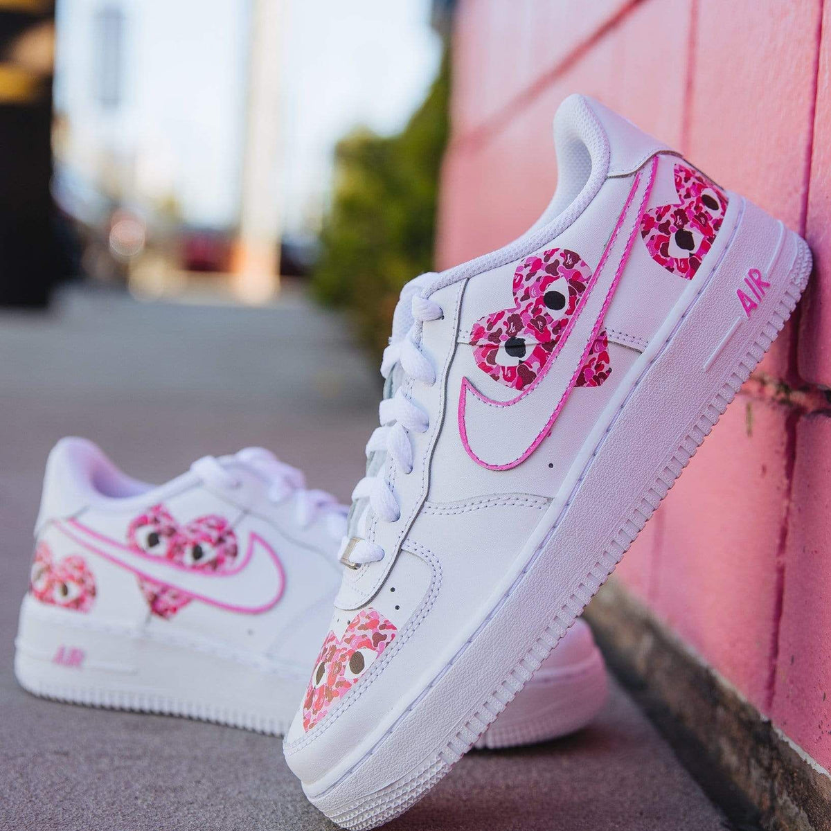 White Pink Heart - Pattern Custom Air Force 1 – SHECUSTOMIZE