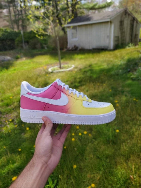 Yellow Pink Gradient Custom Air Force 1 – SHECUSTOMIZE