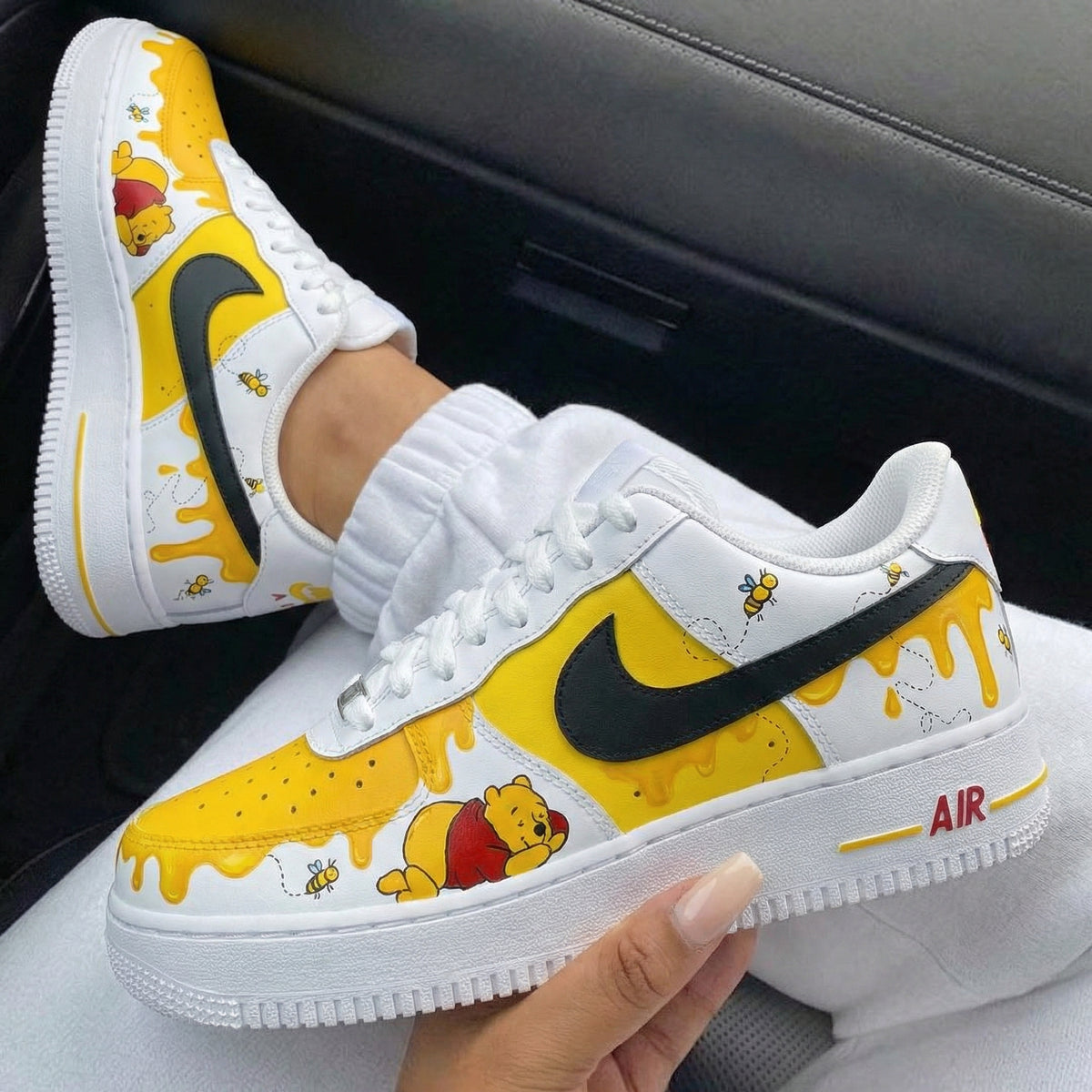 Yellow Winnie - the - Pooh Theme Custom Air Force 1 – SHECUSTOMIZE