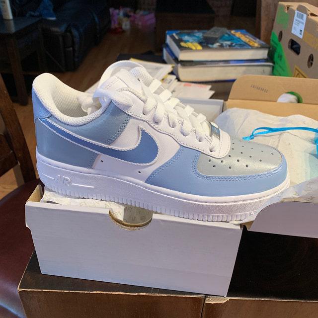 Blue Custom Air Force 1’s – SHECUSTOMIZE