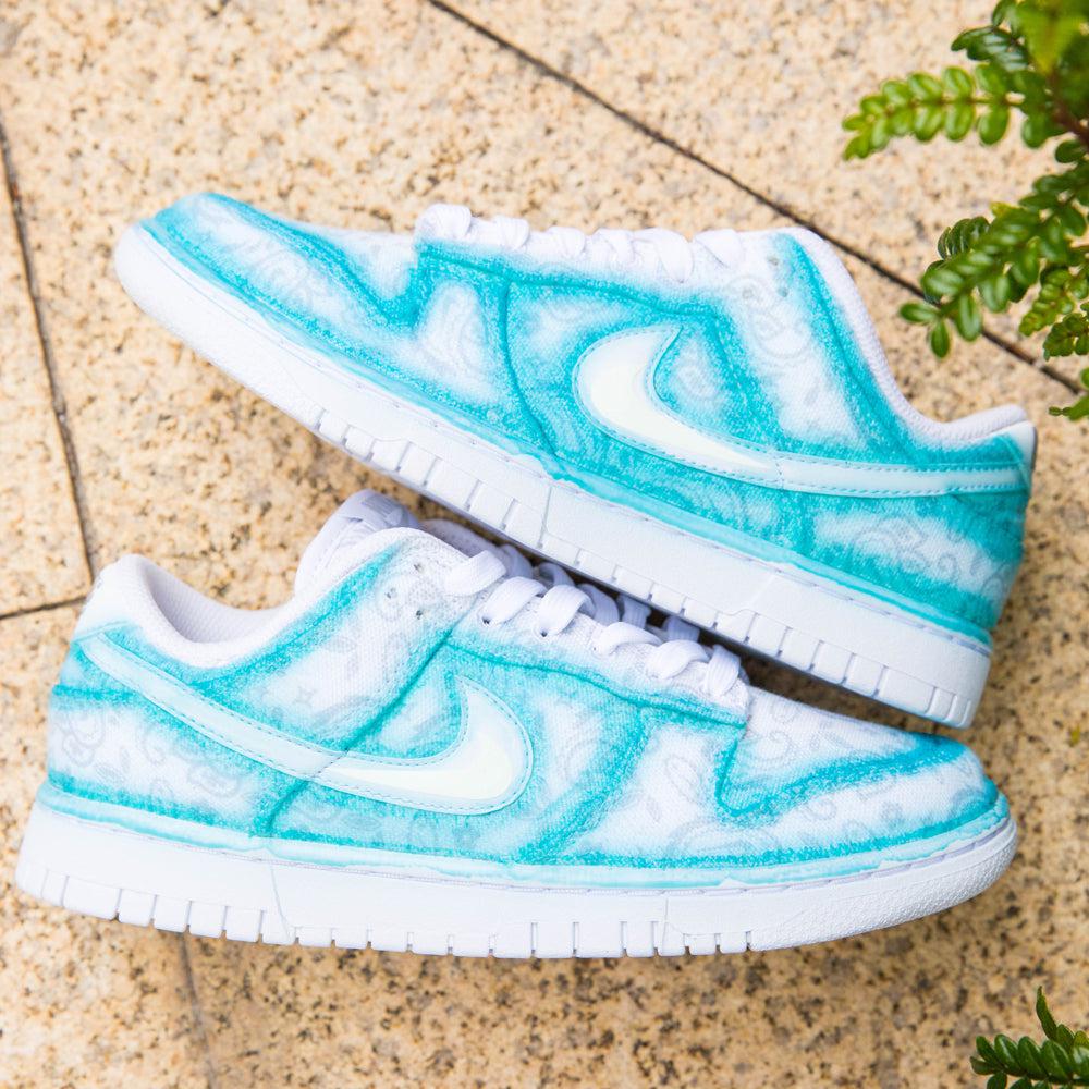 Blue Paisley Nike Dunk Custom Shoes Sneakers – SHECUSTOMIZE