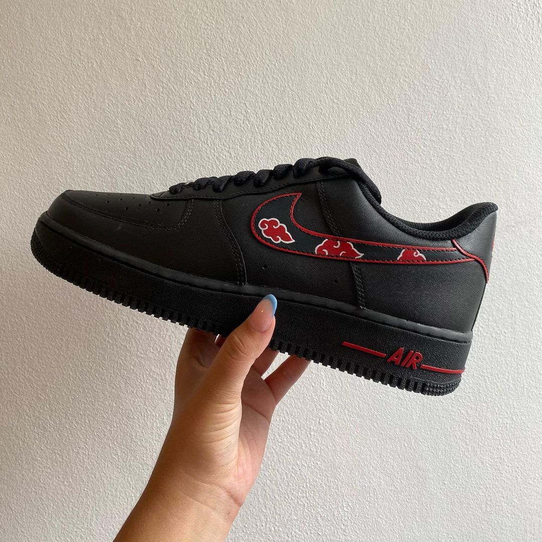 Custom Air Force 1 Black And Red Combo – SHECUSTOMIZE