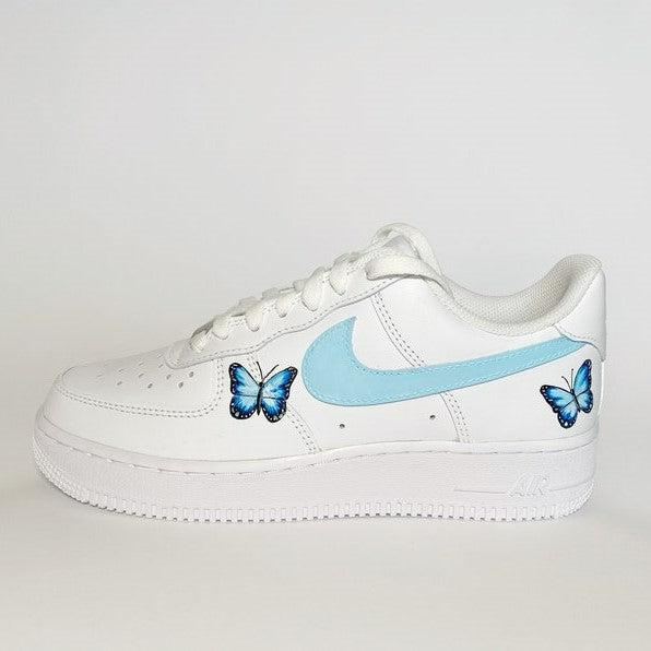 Custom Air Force 1 Blue Butterflies – SHECUSTOMIZE