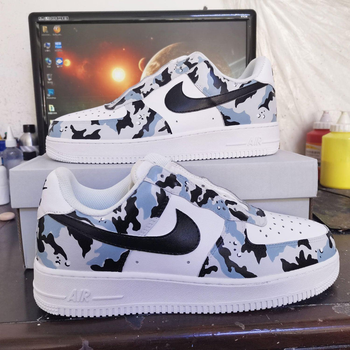 Custom Air Force 1 Camouflage Grey – SHECUSTOMIZE