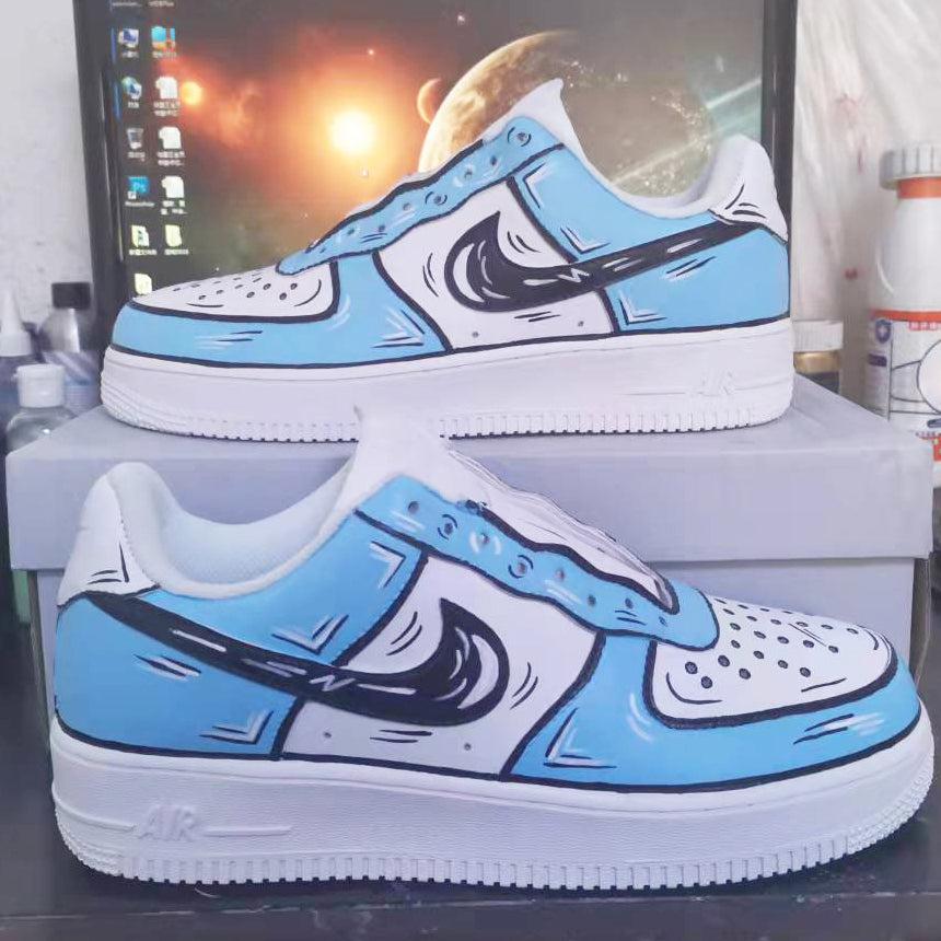 Custom Air Force 1 Cartoons Baby Blue – SHECUSTOMIZE