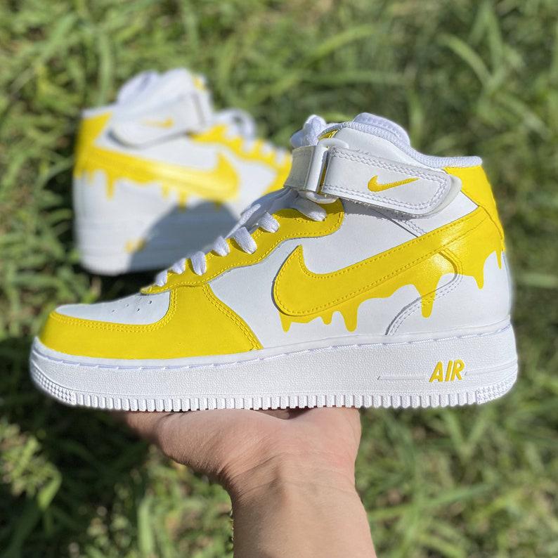Custom Nike Air Force Ones Yellow – SHECUSTOMIZE