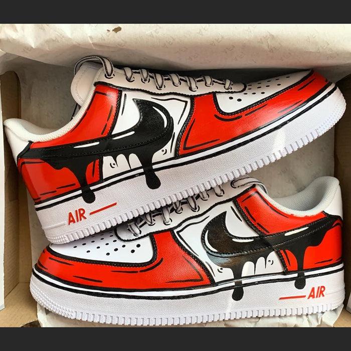 Drip Blue Colorful Air Force 1s Custom Shoes Sneakers – shecustomize