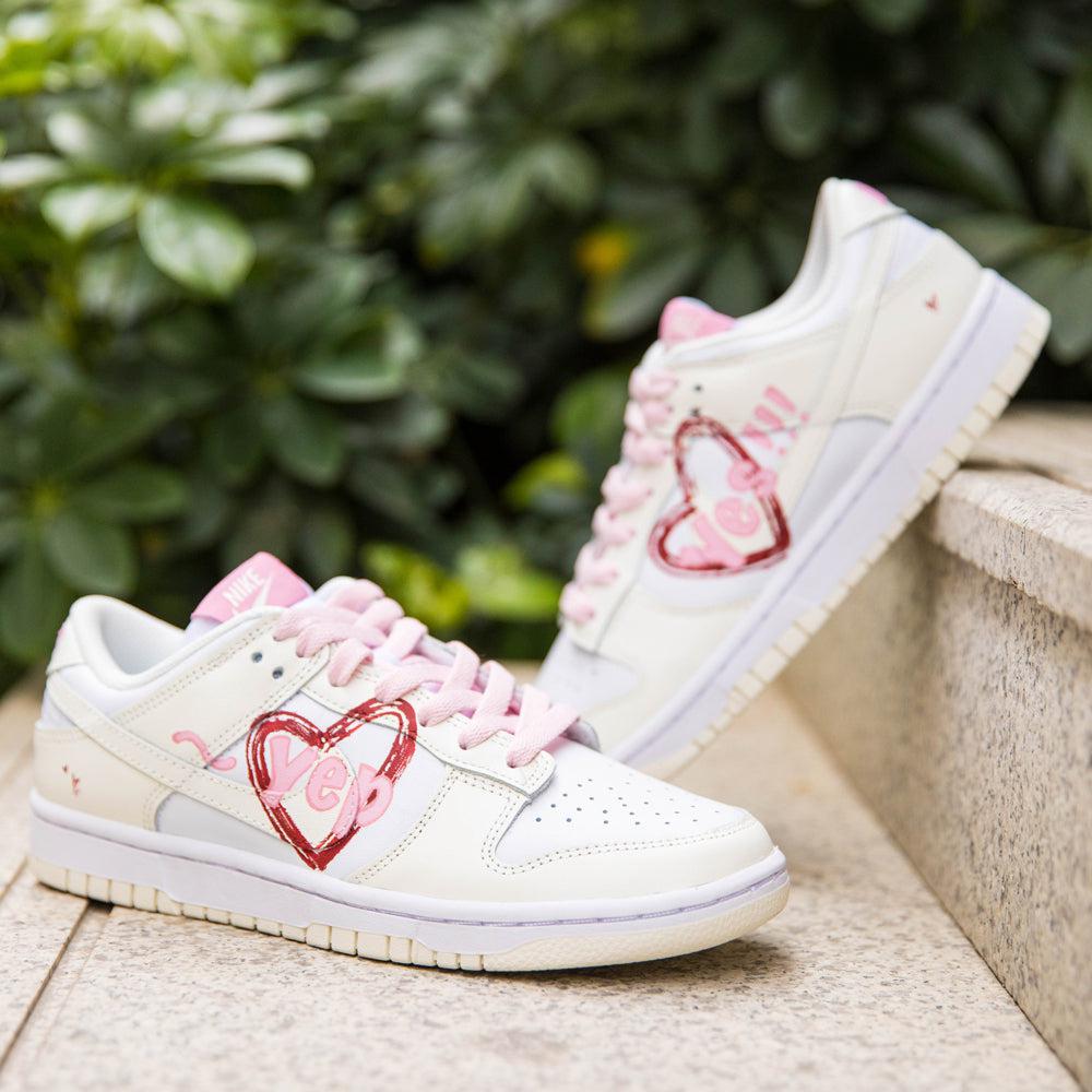 Pink Heart Nike Dunk Custom Shoes Sneakers ️ – SHECUSTOMIZE