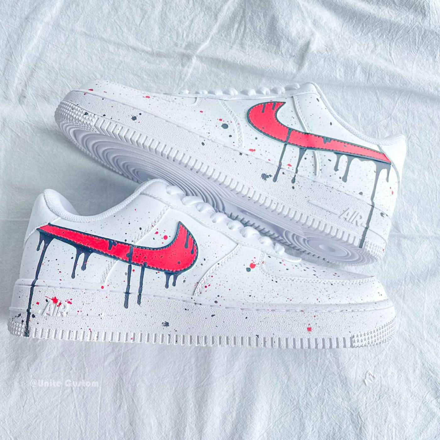 Red Drip Custom Air Force 1 – SHECUSTOMIZE
